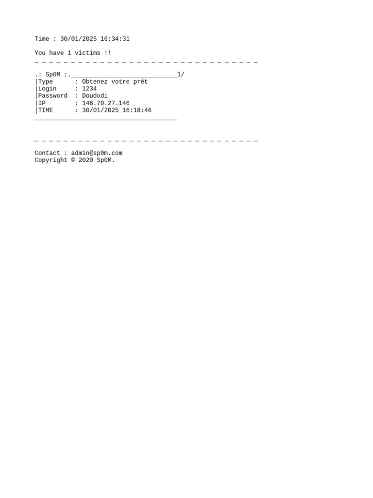 Sp0m Victims (2025 - 1 - 30) | PDF