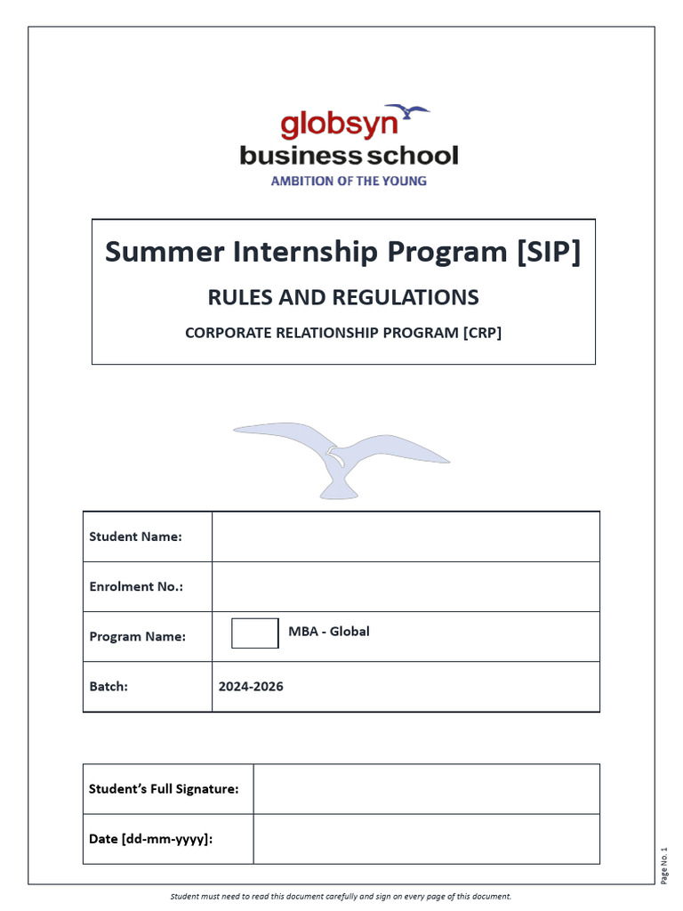 SIP Rules and Regulation - CRP - New Design - MBA - Global | PDF