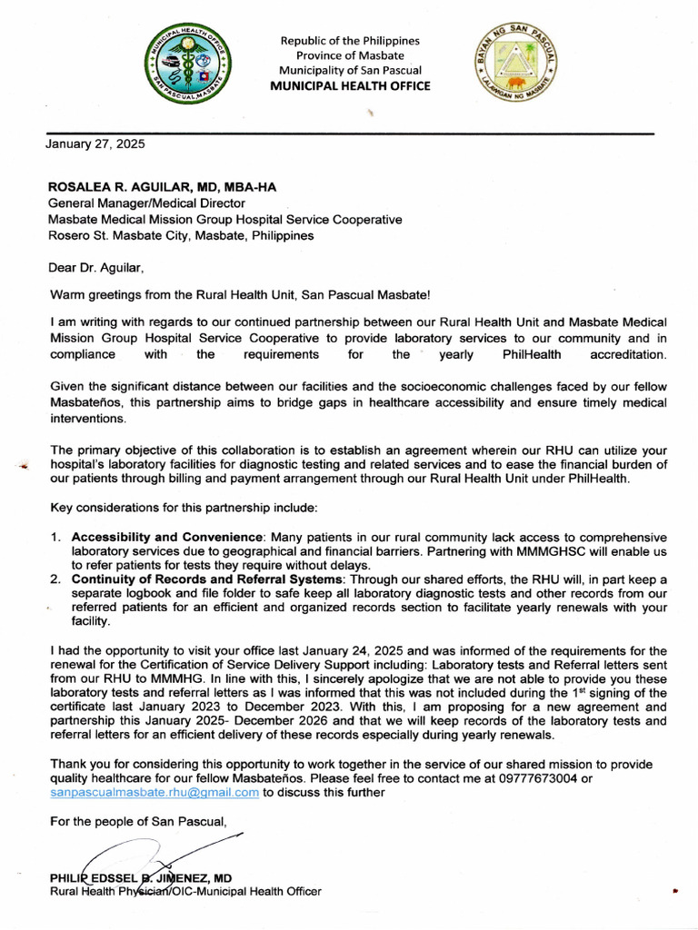 Letter For Renewal of Certification of Service Delivery Support Rhu San ...