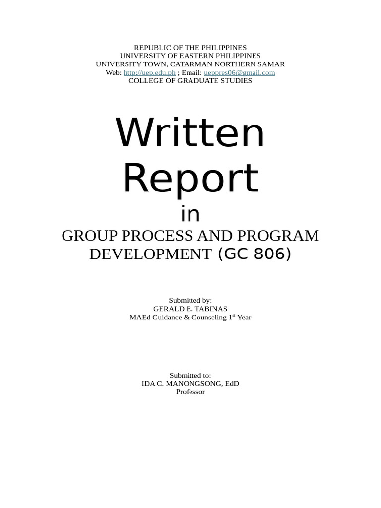 group-process-report | PDF | Personality Disorder | Mental Disorder