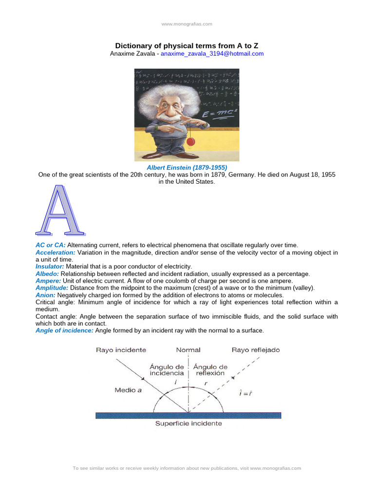 Physics Terms A to Z Dictionary | PDF | Electromagnetic Radiation ...