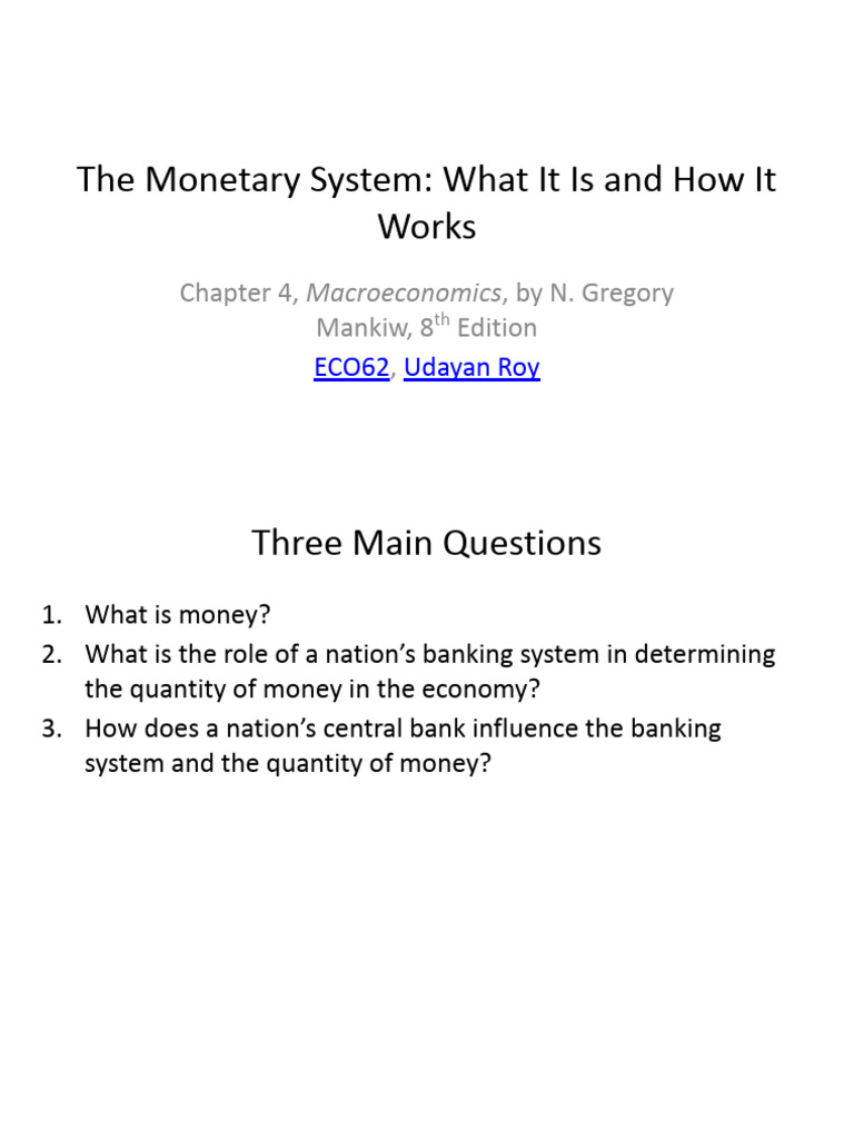 The-Monetary-System | PDF | Money | Money Supply