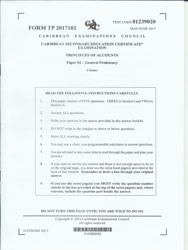 CSEC May 2017 Paper 2 | PDF