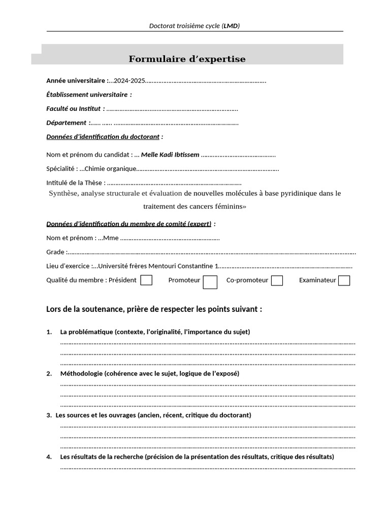 Formulaire ANNEXE 5 | PDF