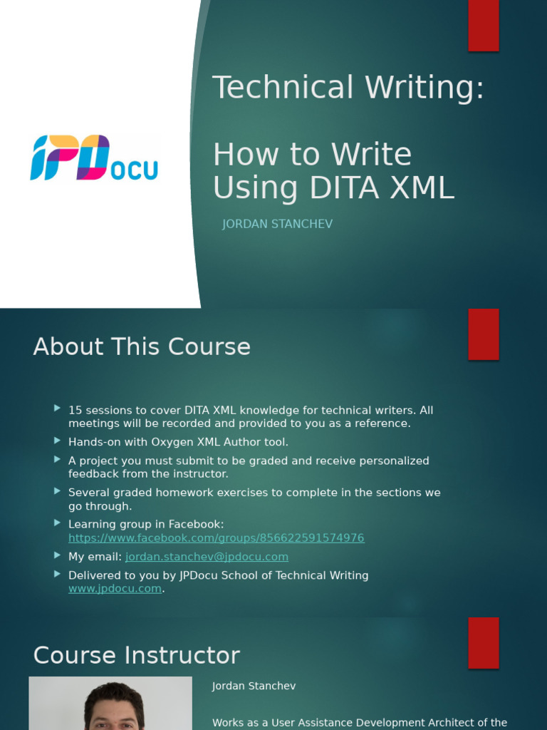 Lecture 1 - Introduction and Benefits of Writing Using DITA XML - New ...