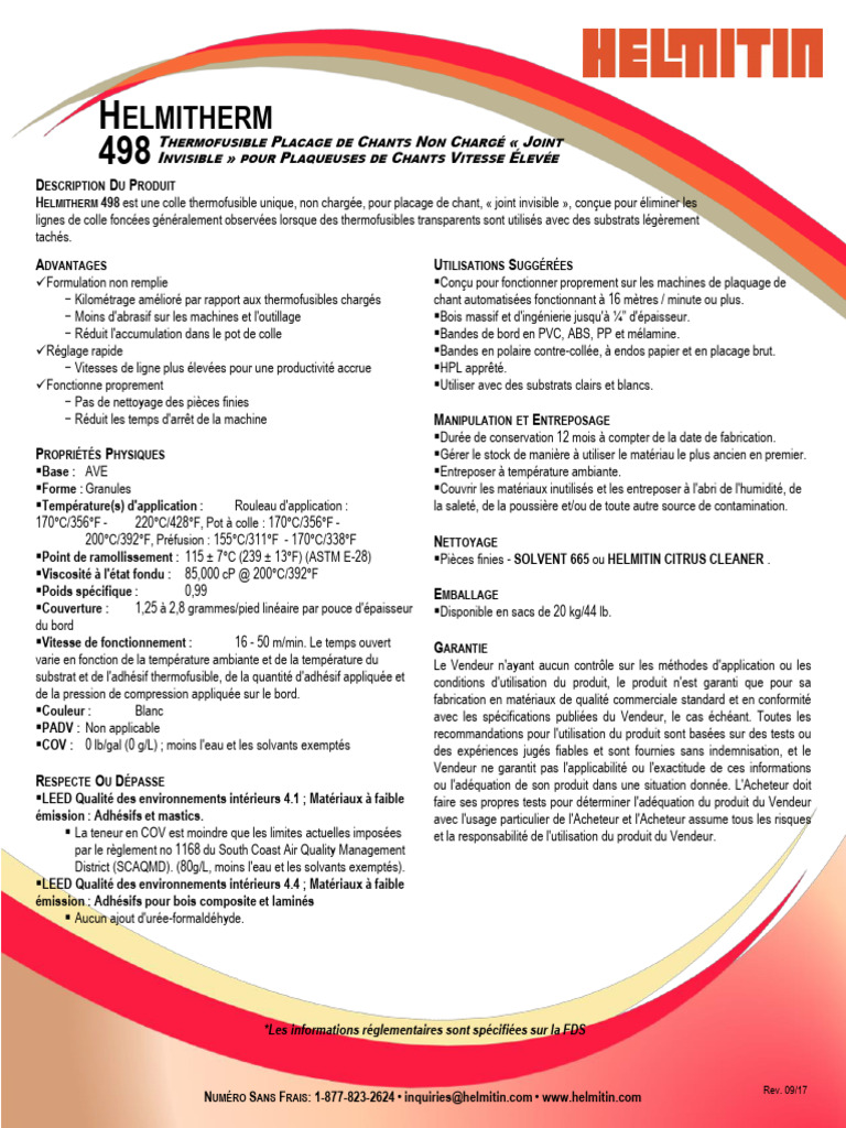 Colle Thermofusible Helmitherm 498 | PDF | Matériaux