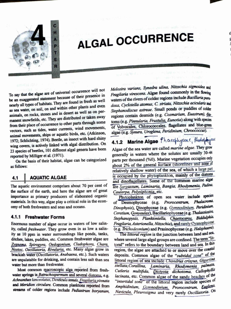 Algal Unusual Habitats | PDF