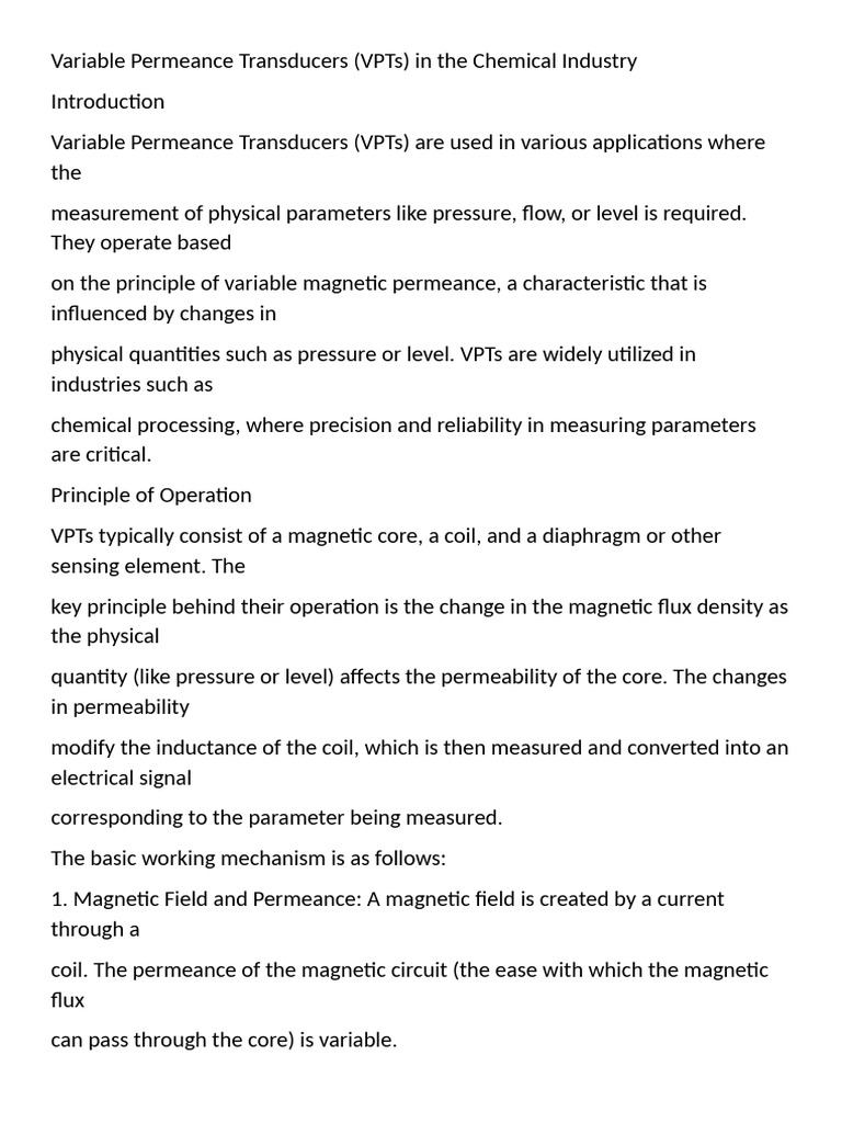Variable Permeance Transducers | PDF