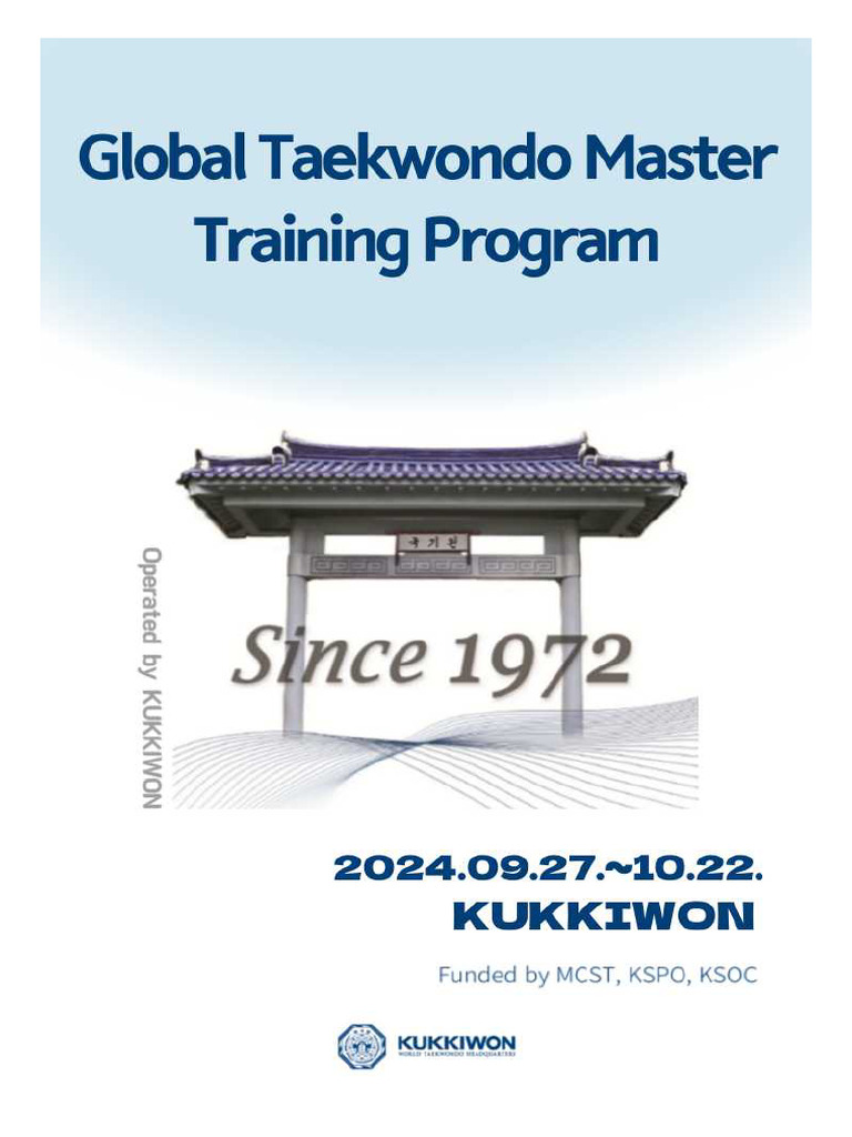Information of Global Taekwondo Master Training Program.. | PDF | Taekwondo
