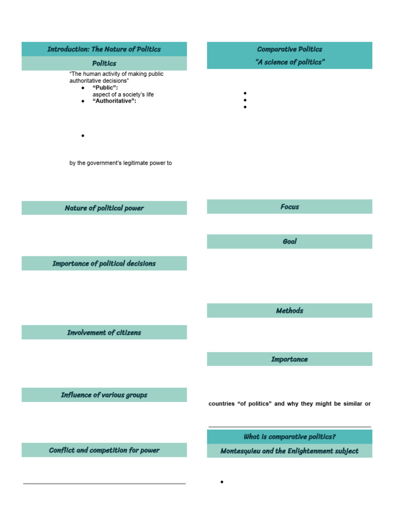 1 - Intro To Comparative Politics | PDF | Methodology | Hypothesis