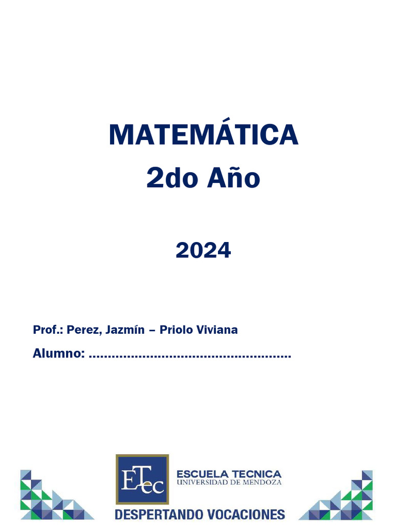 Cuadernillo 2do Etec - Docx 2024 | PDF | Número Real | Ecuaciones