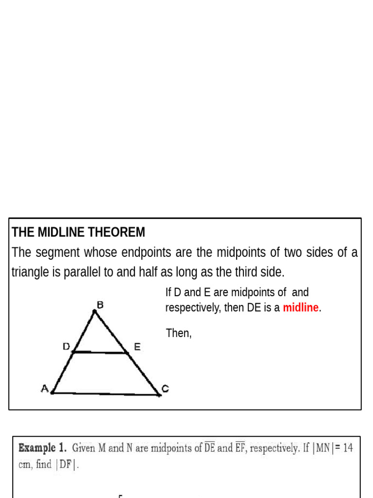Midline Theorem in Triangles Explained | PDF