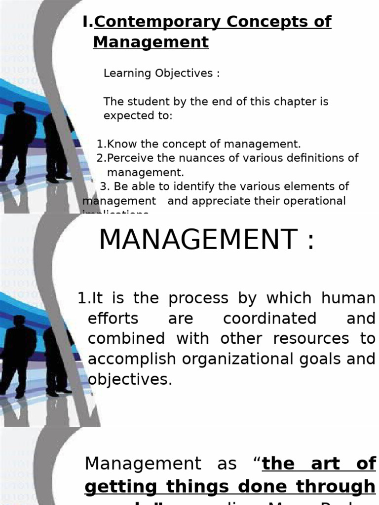 Contemporary Concept of Management | PDF | Goal | Concept