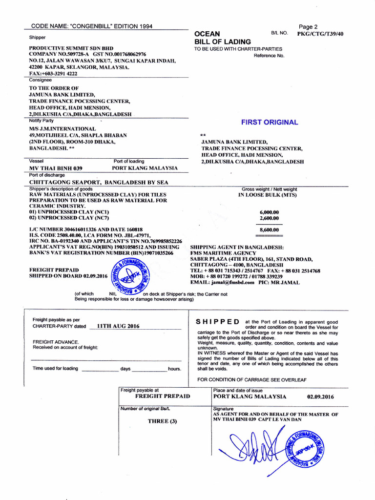 1. OBL | PDF | Supply Chain Management | Freight Transport