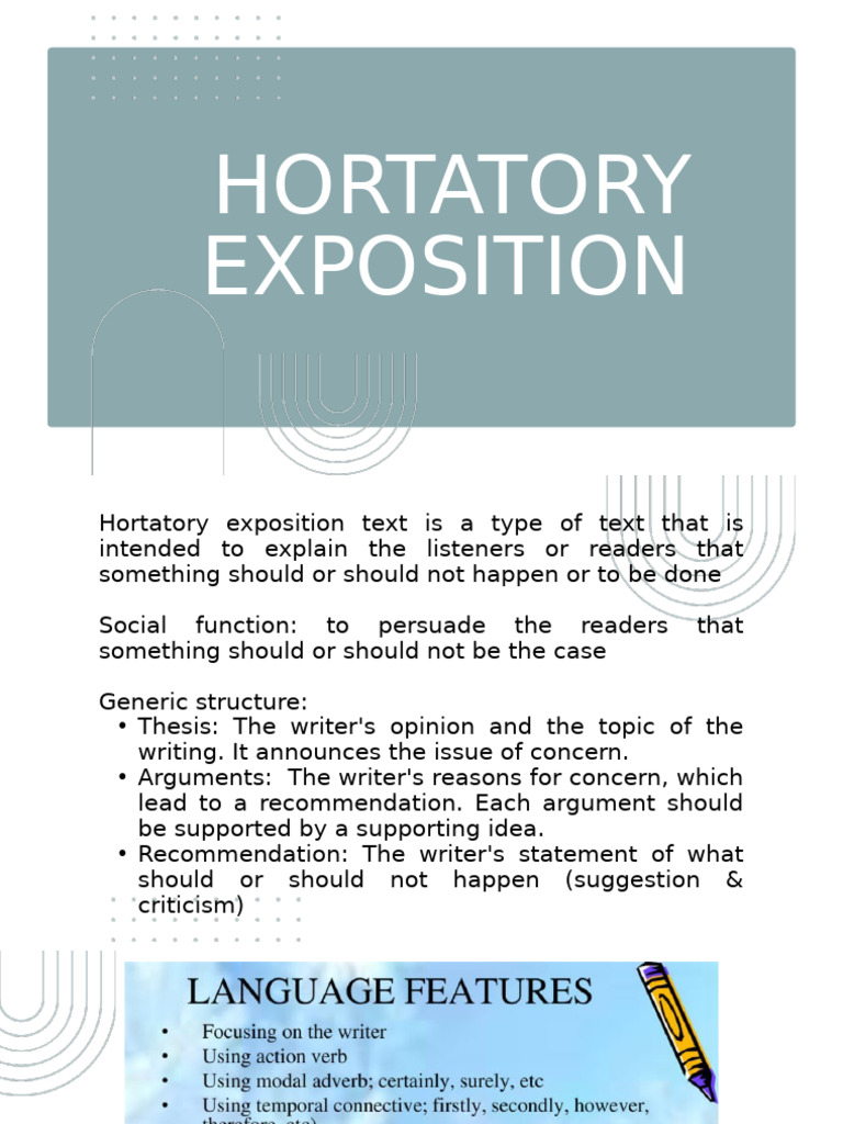 Hortatory Exposition | PDF