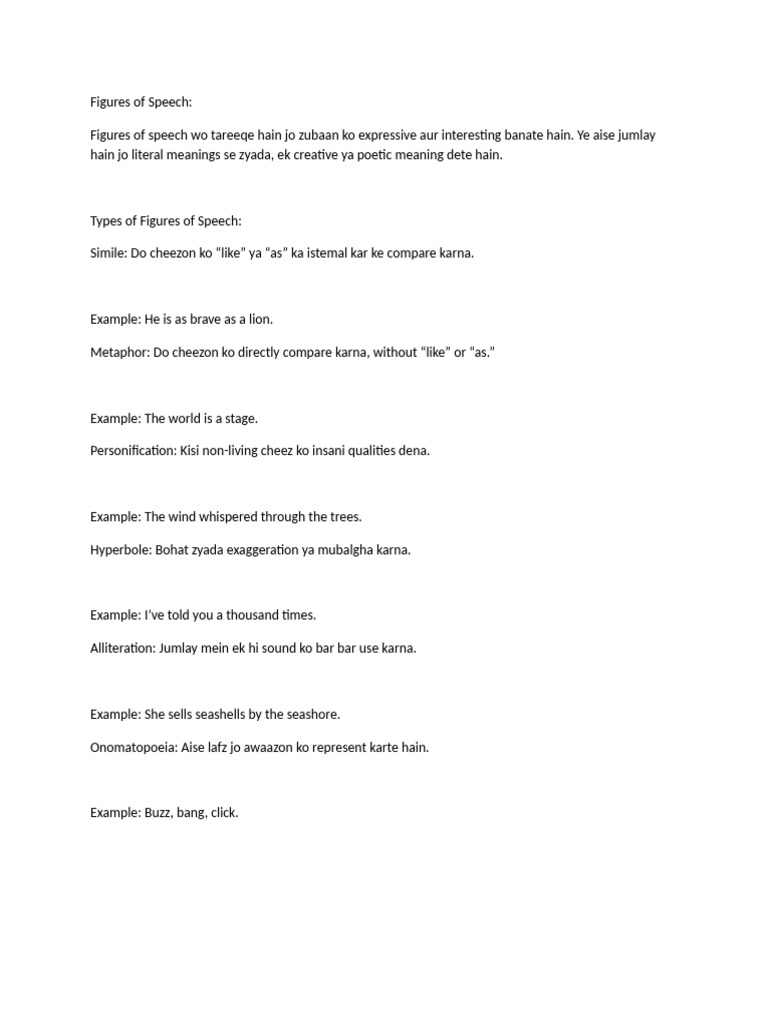 Figures of Speech | PDF