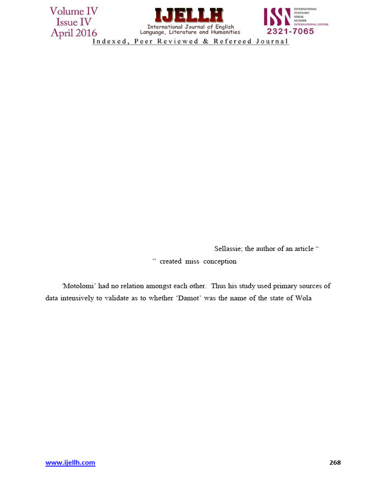 Historical Links Between Wolaitta and Damot | PDF