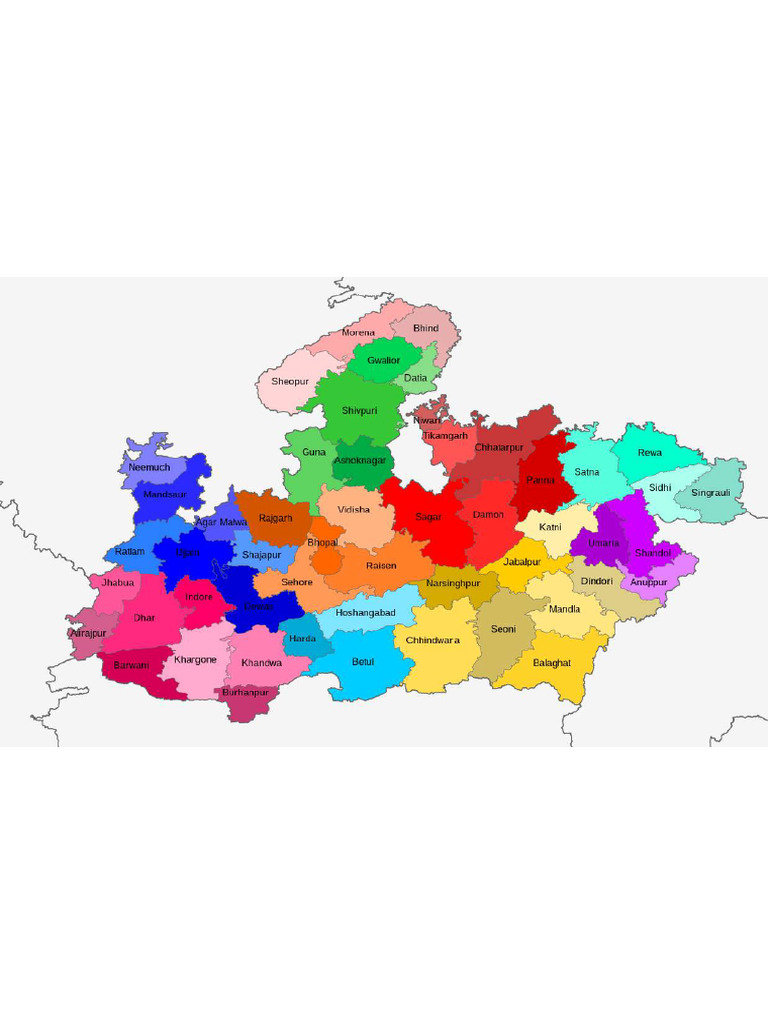 Madhya Pradesh District Map - SVG | PDF