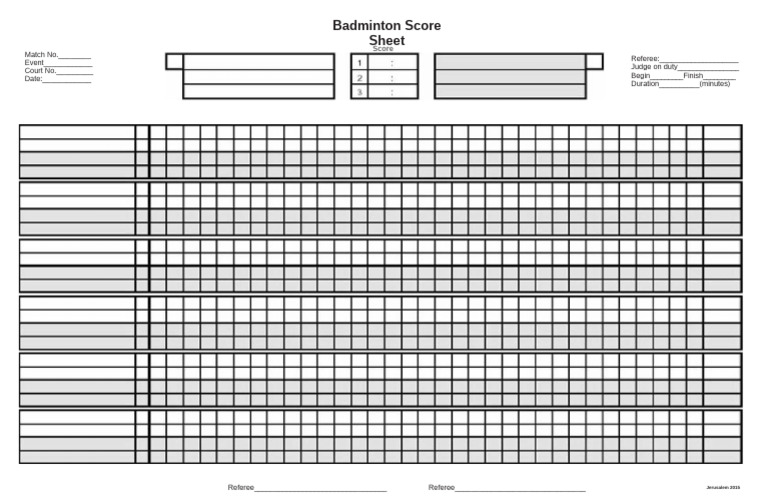 Badminton Score Sheet | PDF