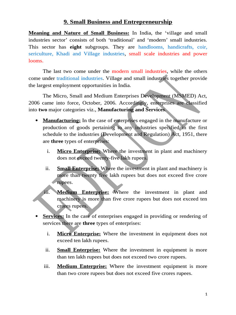 Chapter-9 Small Business and Entrepreneurship | PDF | World Trade ...