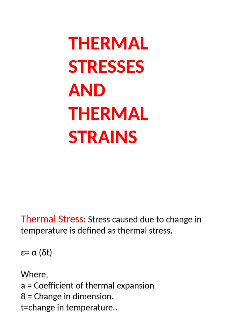 Thermal Stress and Strain Explained | PDF