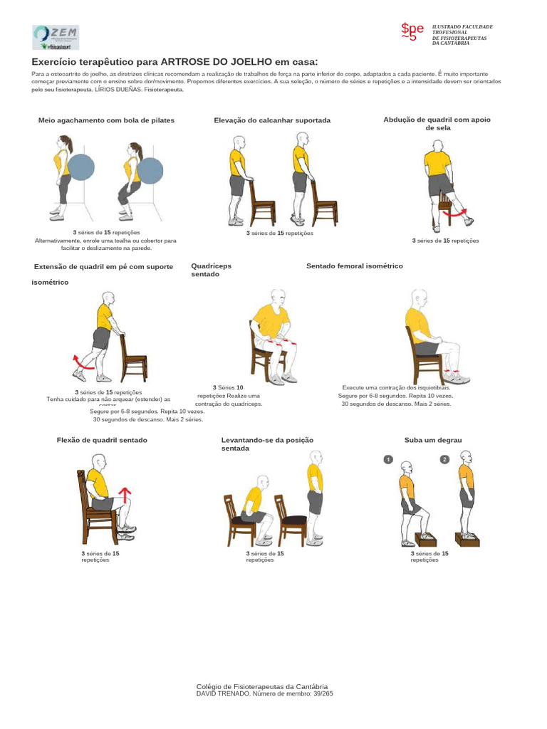 Exercícios Artrose de Joelho | PDF | Osteoartrite | Sistema Locomotor