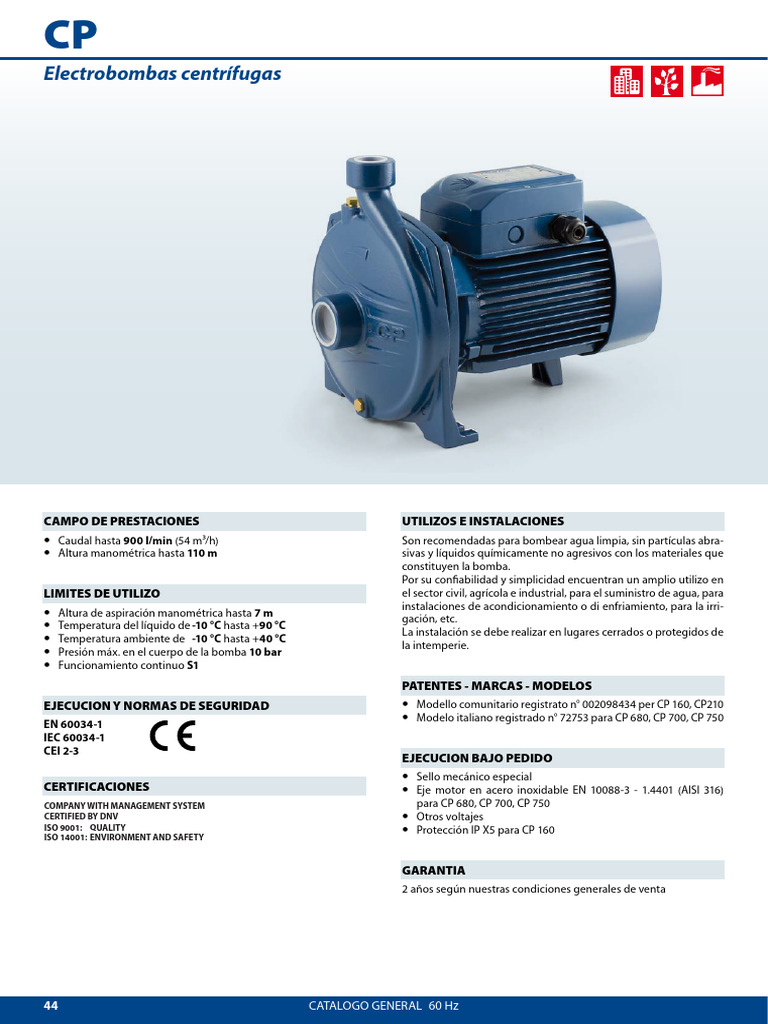 Anexo 2. Ficha Tecnica Bomba y Tanque hidroneumático - Suministro de agua potable Estación ...