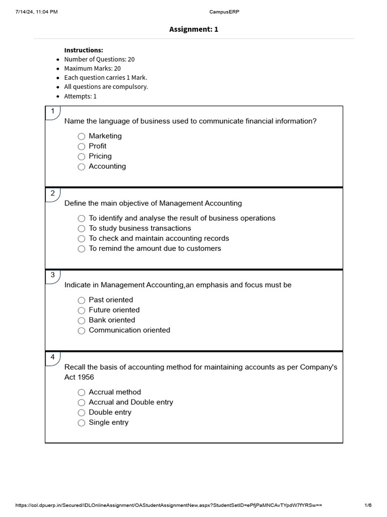Management Accounting Assignment Overview | PDF | Management Accounting ...