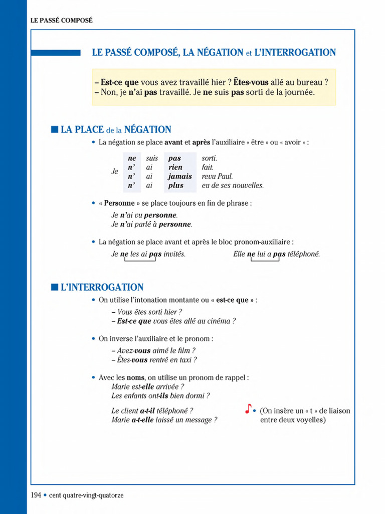 PC Negation Interro | PDF
