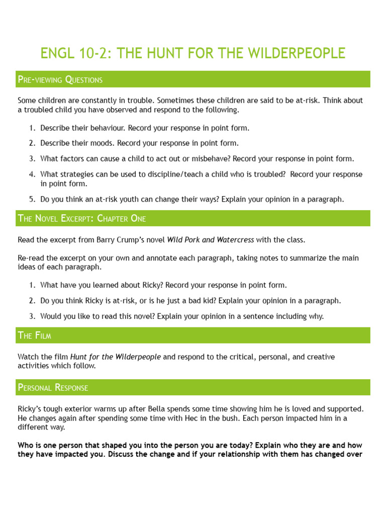 Hunt For The Wilderpeople | PDF