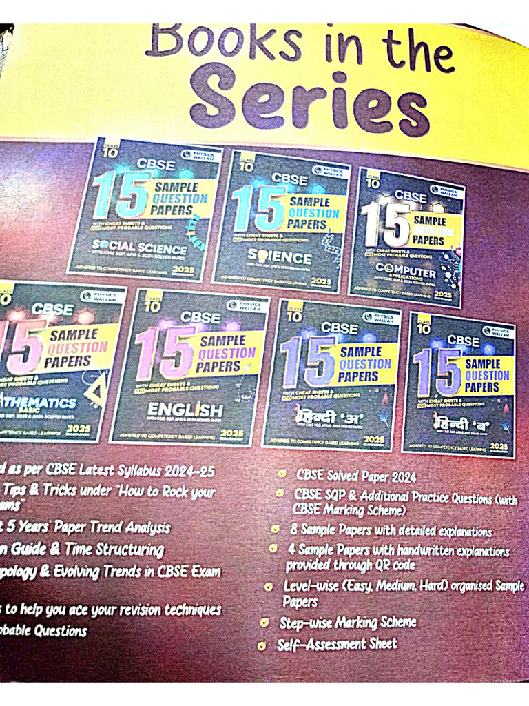 PW Sample Papers Maths Class 10 2025 | PDF | Triangle | Circle