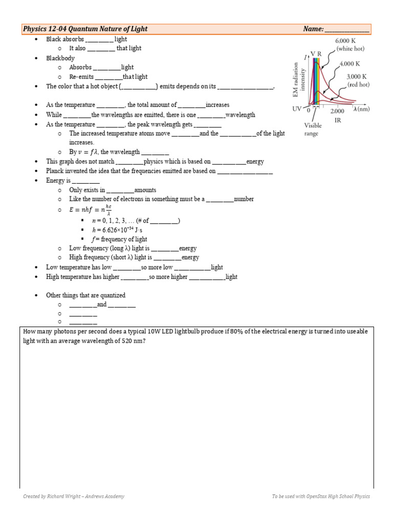 Quantum Nature of Light in Physics | PDF | Light | Photon
