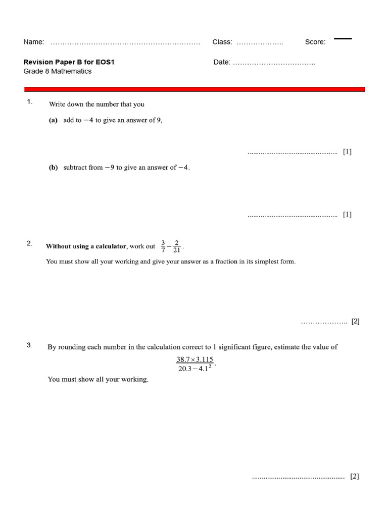 Grade 8 Math Revision Paper B | PDF | Geometry | Euclidean Geometry