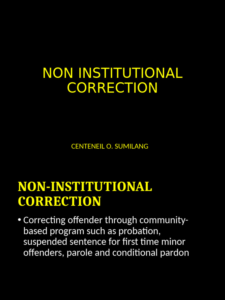 Understanding Non-Institutional Correction | PDF | Probation | Pardon