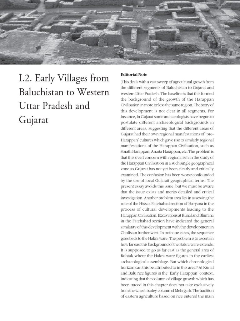 Early Villages From Baluchistan To Gujar | PDF | Holocene | Pottery