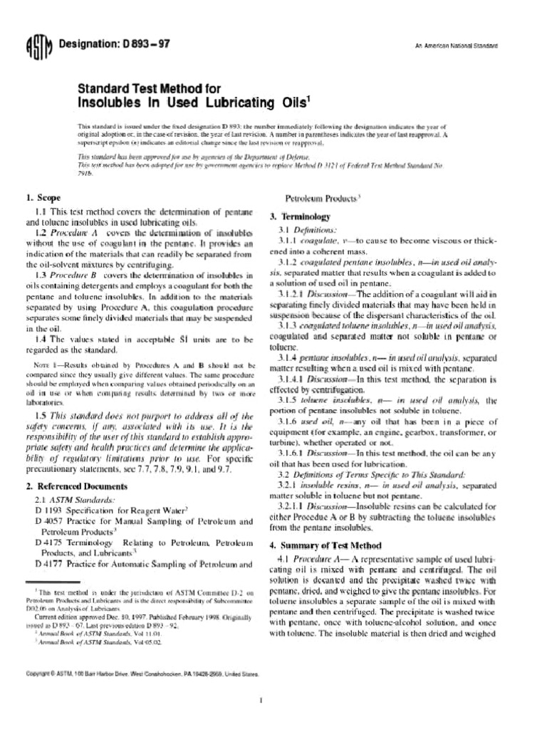 Astm D893 | PDF