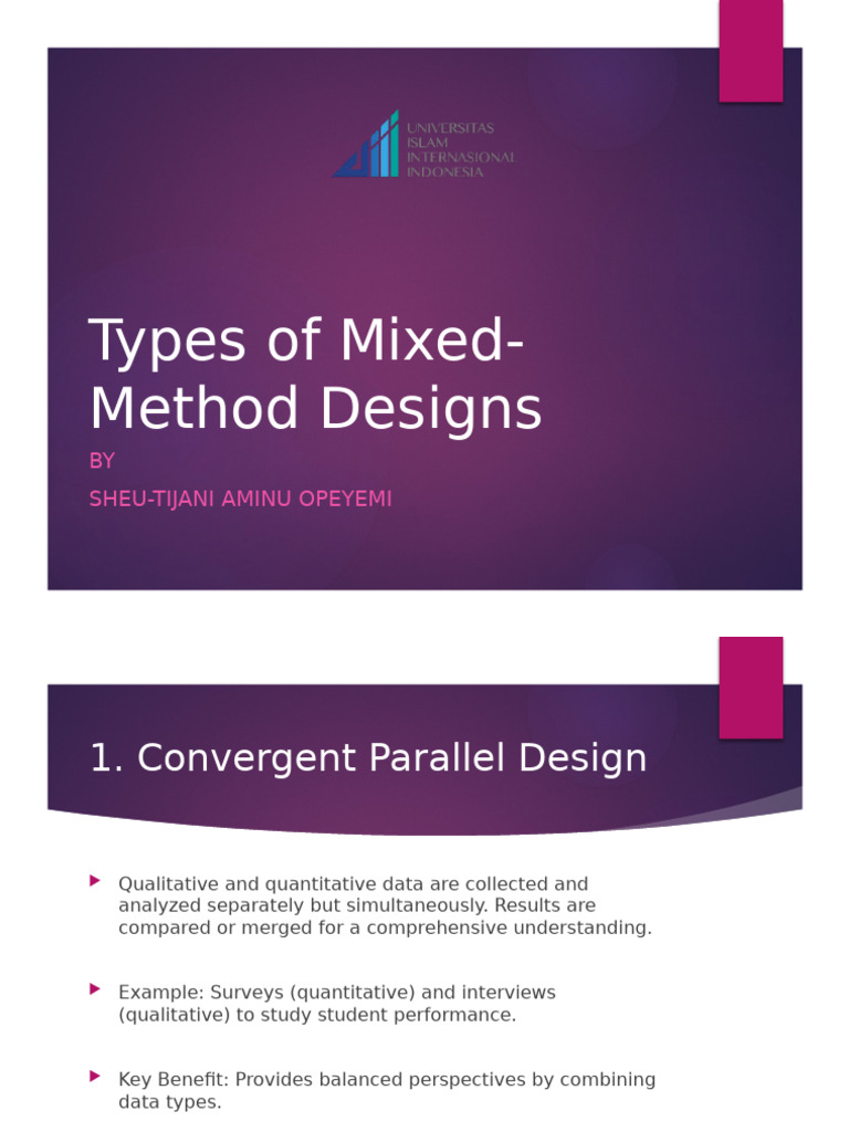 Types of Mixed Method Designs [Autosaved] | PDF | Quantitative Research ...