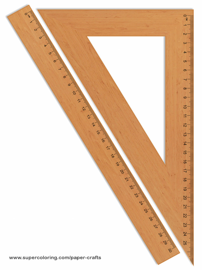 Wooden Triangle School Ruler Template Paper Craft | PDF
