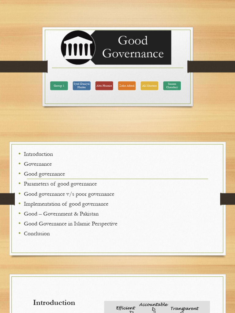 Good Governance by G1 PE | PDF | Governance | Good Governance