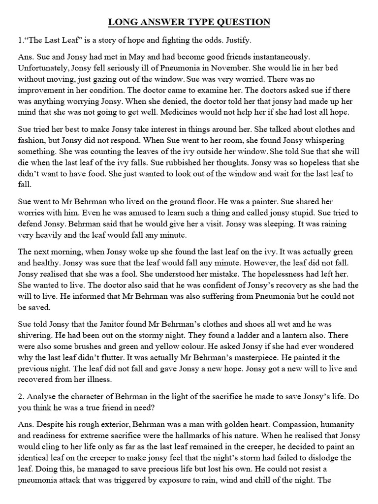 LONG ANSWER TYPE QUESTION | PDF