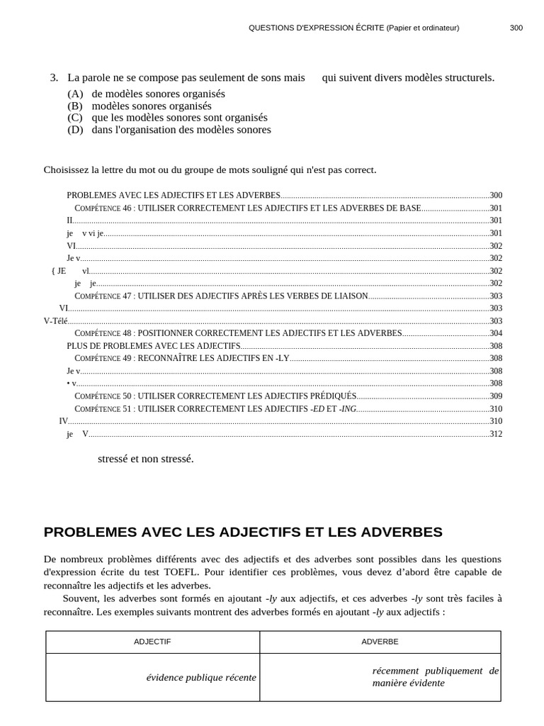 Adjectifs et adverbes | PDF | Adverbe | Phrase