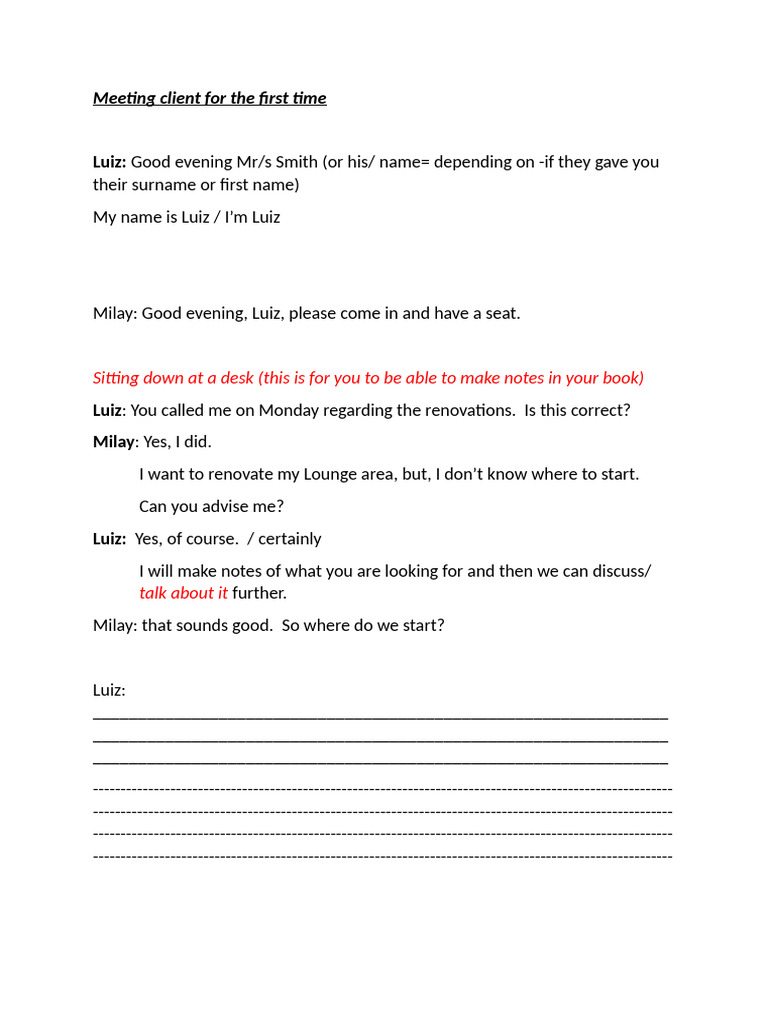 First Client Meeting Guide | PDF