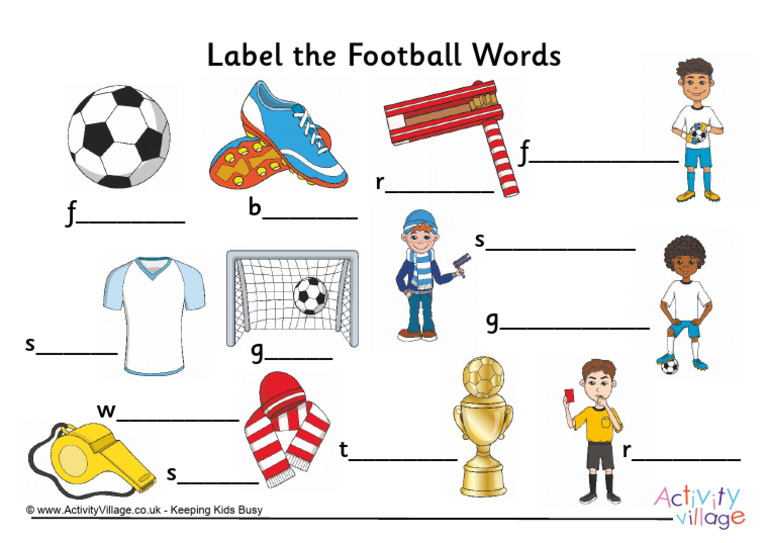 Label The Football Words First Letter | PDF