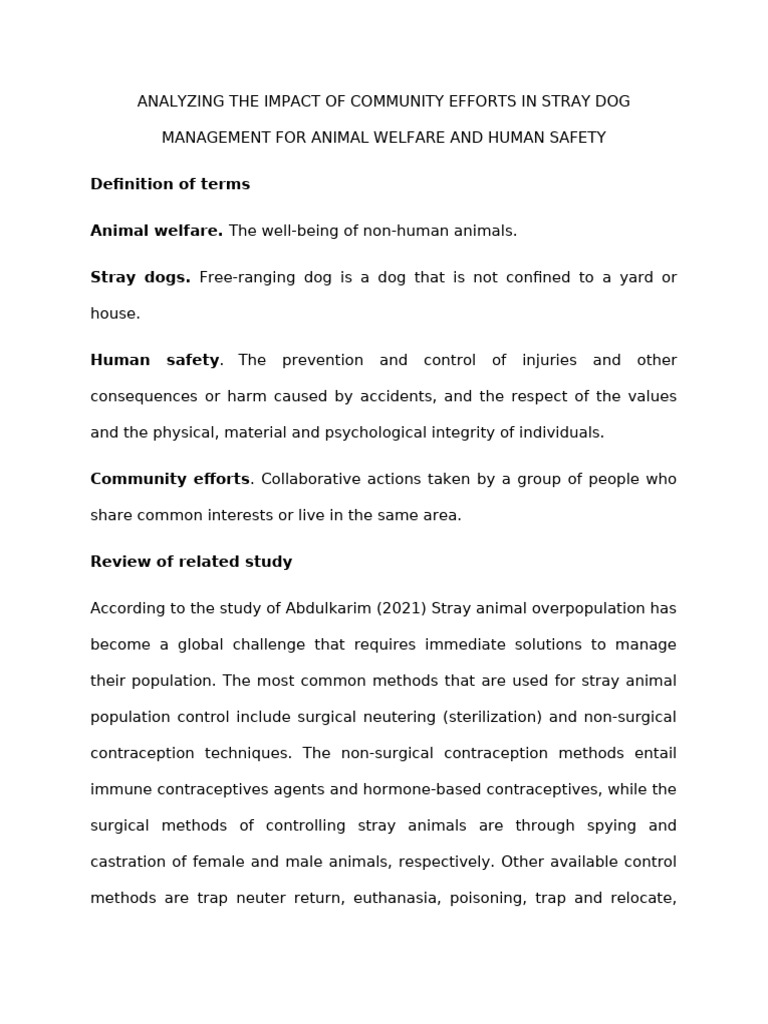 Community Efforts in Stray Dog Management | PDF | Neutering | Animal ...