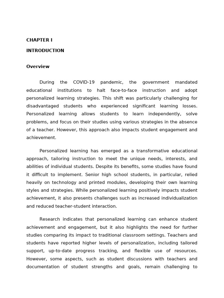 RESEARCH-CHAPTER-1 | PDF | Learning | Constructivism (Philosophy Of ...