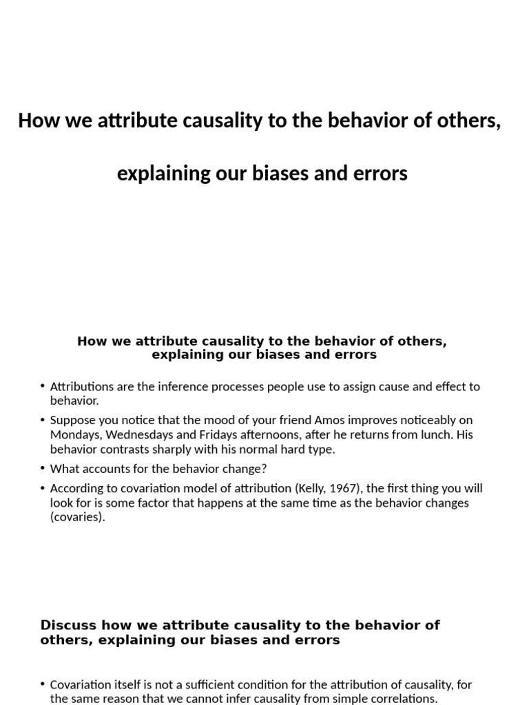 Understanding Attribution Biases | PDF