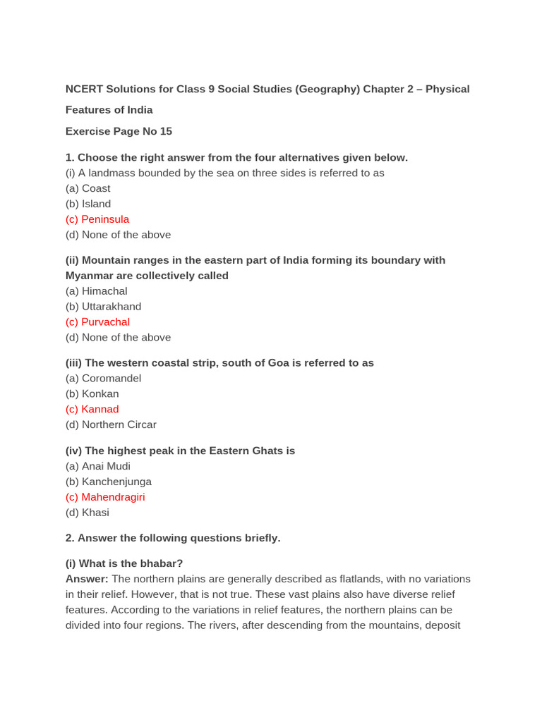 Geography Ch-2 NCERT Solutions | PDF | Geomorphology | Physical Geography