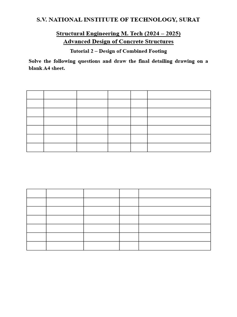 M.Tech Tutorial: Combined Footing Design | PDF
