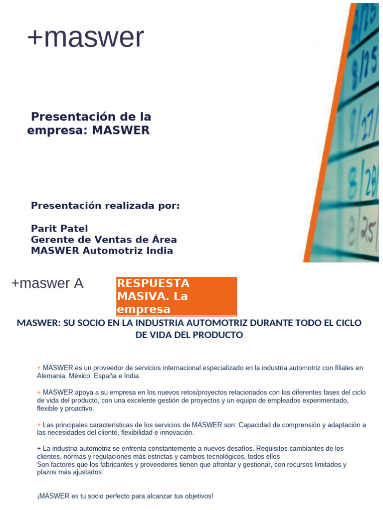 Maswer Automotive - Perfil de La Empresa | PDF | Calidad (comercial ...