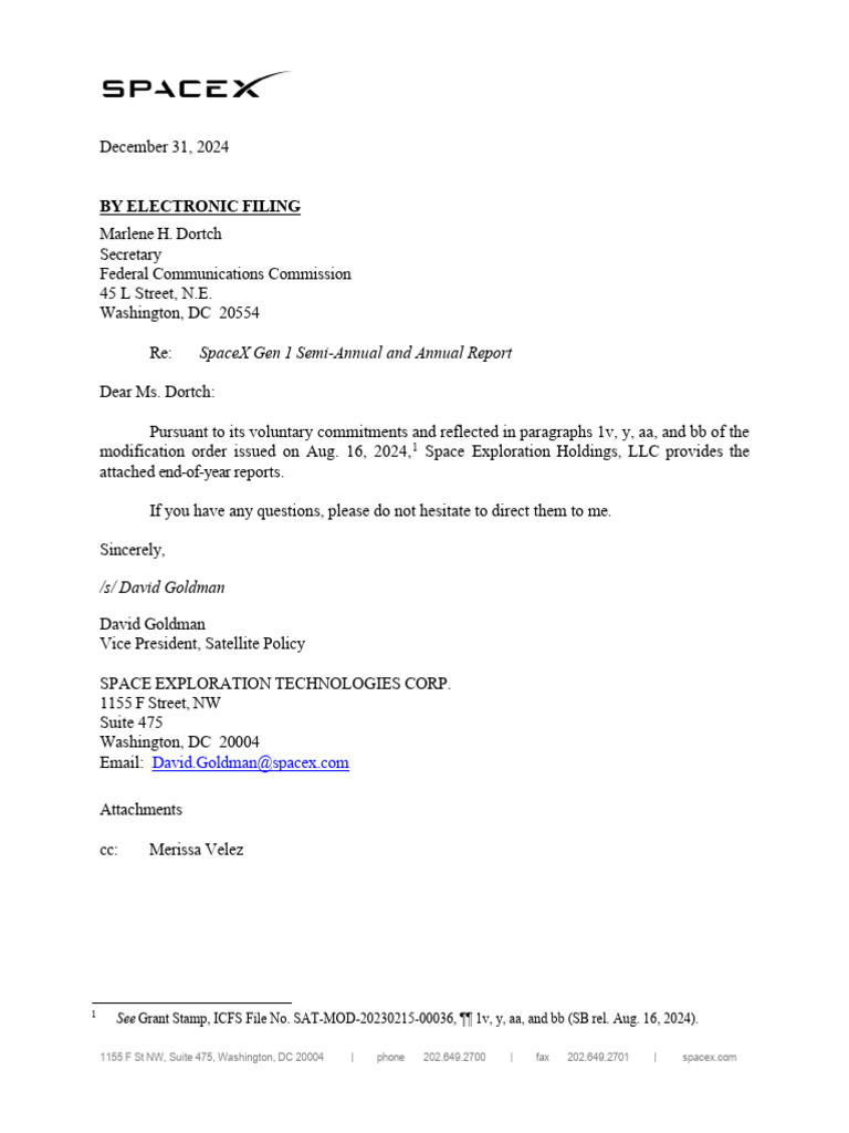 SpaceX Gen 1 Semi-An (3) | PDF | Satellite | Space X
